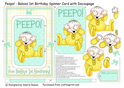 Peepo! - Baby's 1st Birthday Spinner Card Wiith Decoupage - CUP70651 ...