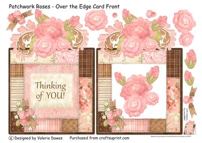 Patchwork Roses - Over the Edge Card Front - CUP85050_203 | Craftsuprint