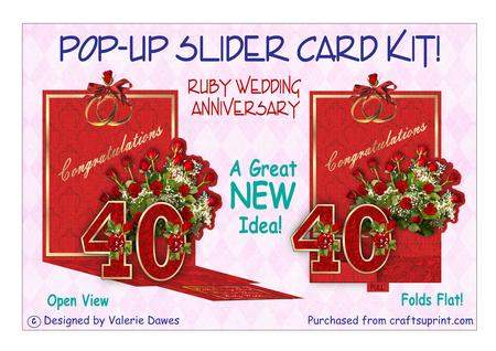 Pop Up Slider Card Kit - Ruby Wedding Anniversary - CUP97246_203 ...