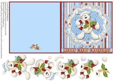 Merry Candy Christmas Polar Bear Quick Card with Decoupage - CUP142484 ...