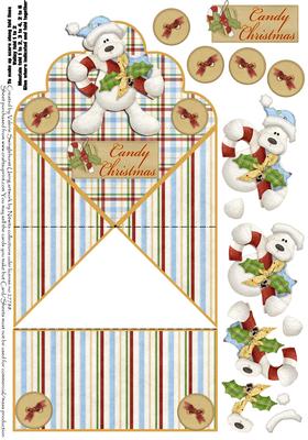 Cute Polar Bear Candy Christmas Scallop Spring Card - CUP142508_880 ...