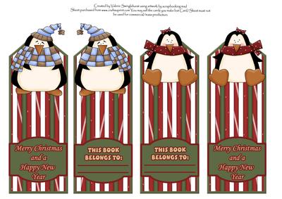 Penguin Christmas Bookmarks - CUP153925_880 | Craftsuprint