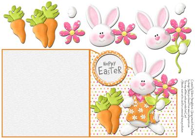 Hoppy Easter Girl Bunny Over the Edge Card - CUP194286_880 | Craftsuprint
