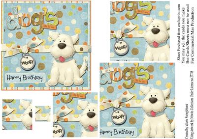 Woof Happy Birthday Pyramid Square Card Front - CUP210702_880 ...