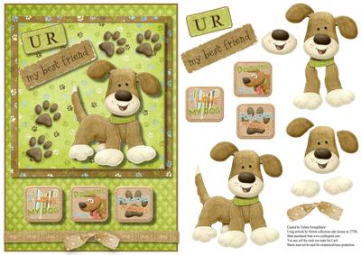 U R My Best Friend Card Front with Decoupage - CUP214215_880 | Craftsuprint