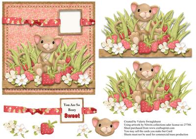 You Are So Berry Sweet Strawberry Mouse Card Front - CUP216875_880 ...