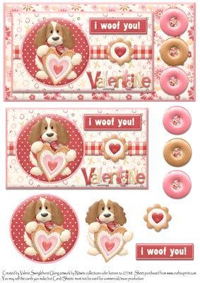 I Woof You! Valentine Dl Card Front - CUP290576_880 | Craftsuprint