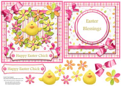 Happy Easter Chick Card Front & Insert - CUP307704_880 | Craftsuprint