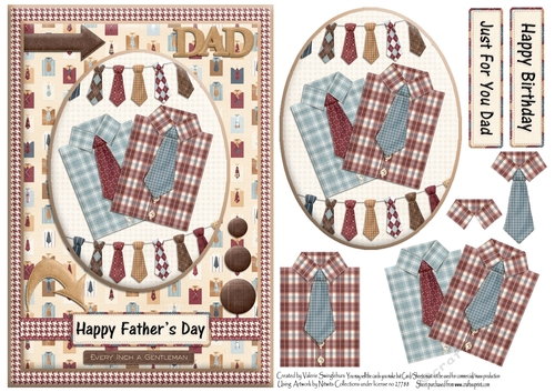 Shirts and Ties Fathers Day / Birthday Card Front with Decoupage ...