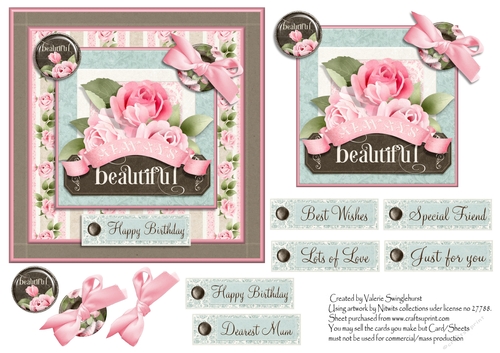Always Beautiful Roses Quick card front with Various Sentiments ...