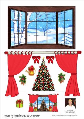 Red Christmas Window - CUP28417_116 | Craftsuprint