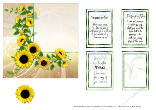 Sunflowers Thinking of You - CUP1048835_543 | Craftsuprint