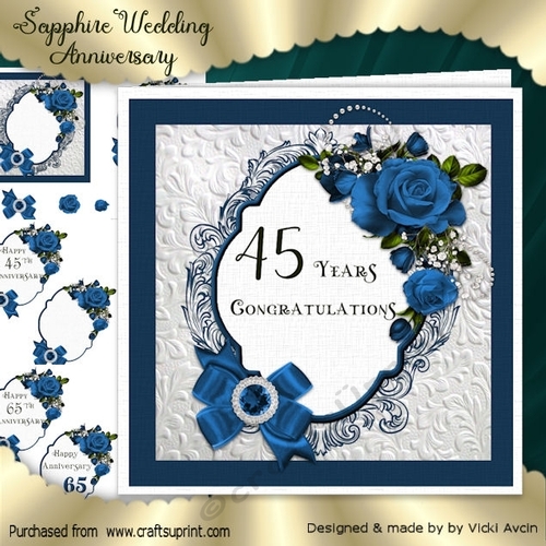 Sapphire/45th/65th Wedding Anniversary - CUP1203842_543 | Craftsuprint
