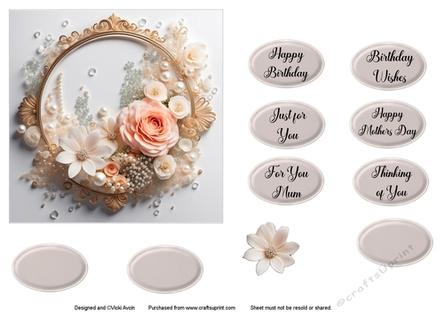Apricot\ Rose Circle Bouquet - CUP1290948_543 | Craftsuprint