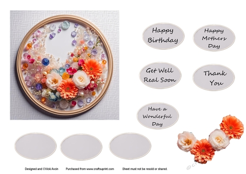 Bright Orange Floral Circle Bouquet - CUP1290949_543 | Craftsuprint