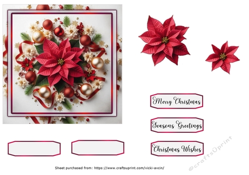 Red Christmas Pointsettia - CUP1325238_543 | Craftsuprint