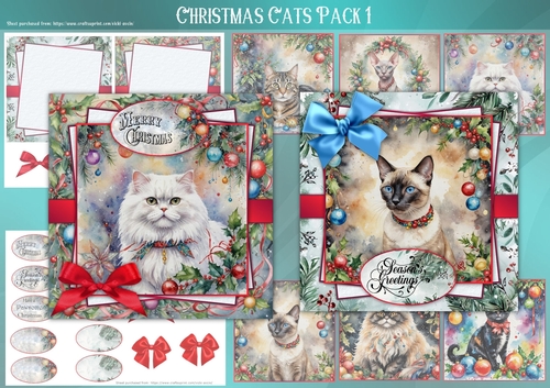Christmas Cats Pack 1 - CUP1347179_543 | Craftsuprint