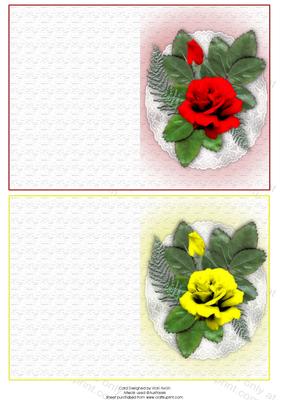 1xyellow 1xred Rose Notelets - CUP145721_543 | Craftsuprint