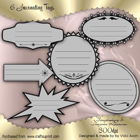 6 Journaling Tags - CUP181493_543 | Craftsuprint