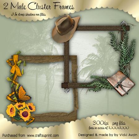 2 Male Theme Cluster Frames - CUP186041_543 | Craftsuprint