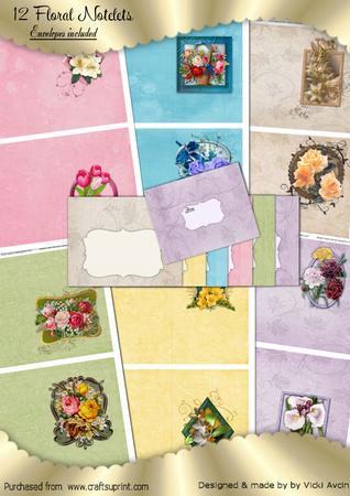 Floral Notelets and Envelopes - CUP192705_543 | Craftsuprint