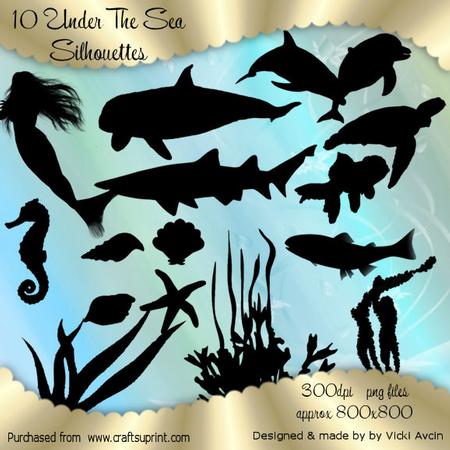 Under the Sea Silhouettes - CUP193951_543 | Craftsuprint