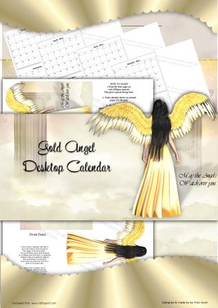 Golden Angel Desktop Calendar Base - CUP264561_543 | Craftsuprint