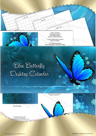 Blue Butterfly Desktop Calendar Base - CUP264586_543 | Craftsuprint
