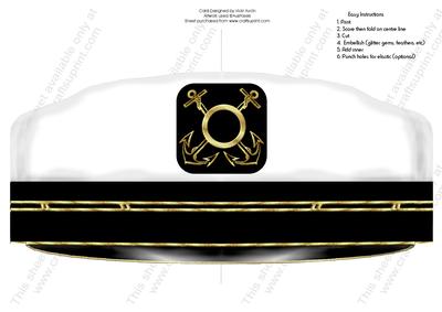 Captain Card/hat - CUP286287_543 | Craftsuprint