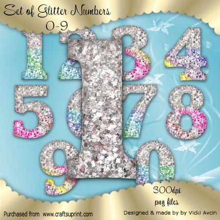 Glitter Numbers 0 - 9 - CUP318711_543 | Craftsuprint
