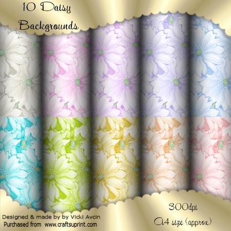 10 Daisy Background Papers - CUP370748_543 | Craftsuprint
