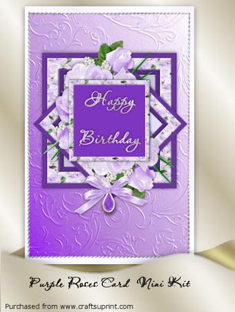 Purple Roses Card Mini Kit - CUP374492_543 | Craftsuprint