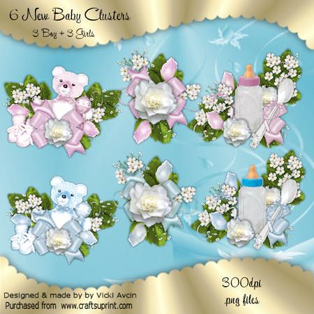 New Baby Clusters (pink & Blue) - CUP389346_543 | Craftsuprint