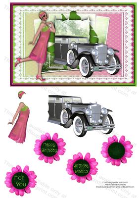 Green and Pink Flapper Birthday - CUP433884_543 | Craftsuprint