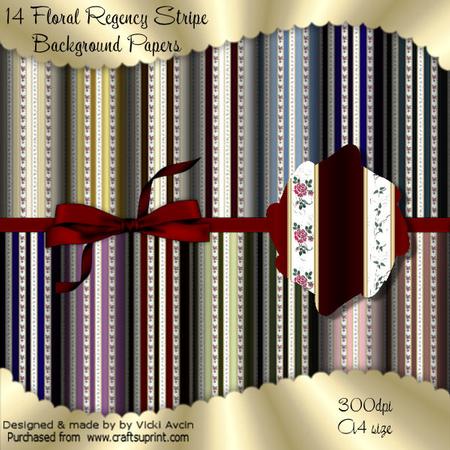 14 Regency Stripe Floral Background Papers - CUP560456_543 | Craftsuprint