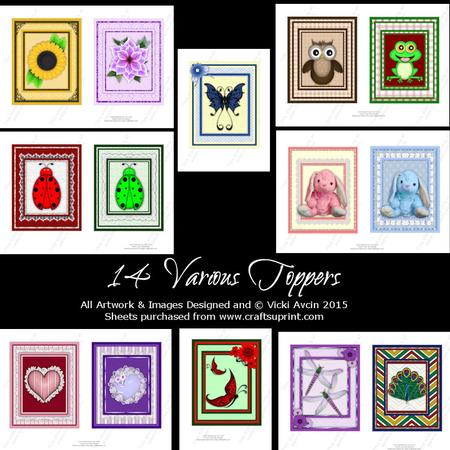 14 Various Card Toppers - CUP670792_543 | Craftsuprint