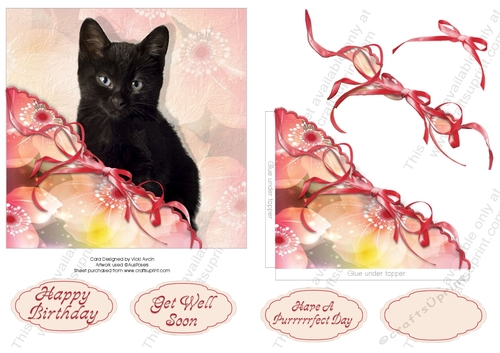 Cute Black Kitty with Embossed look and faux Corner Pocket - CUP722053 ...