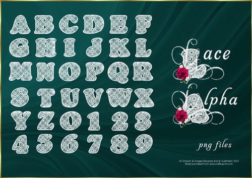 Lace Alpha Set Designer Resource - CUP851050_543 | Craftsuprint