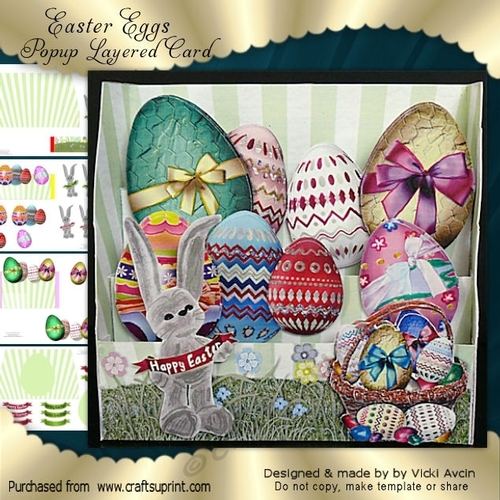 Easter Eggs Pop Up Layered Card - CUP946841_543 | Craftsuprint