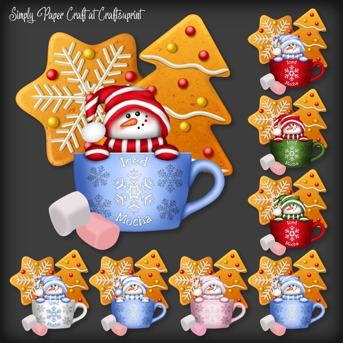 Snowman and Gingerbread Cookie Clipart - CUP1018520_43136 | Craftsuprint