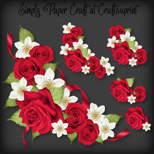 Red Roses Corner Vignette with 3 Bonus Papers - CUP1020134_43136 ...
