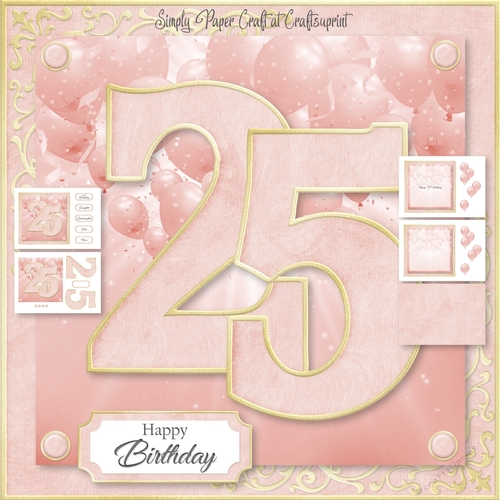 Pretty Pink 25th Birthday - CUP1029190_43136 | Craftsuprint