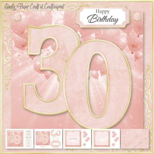 Pretty Pink 30th Birthday - CUP1029191_43136 | Craftsuprint
