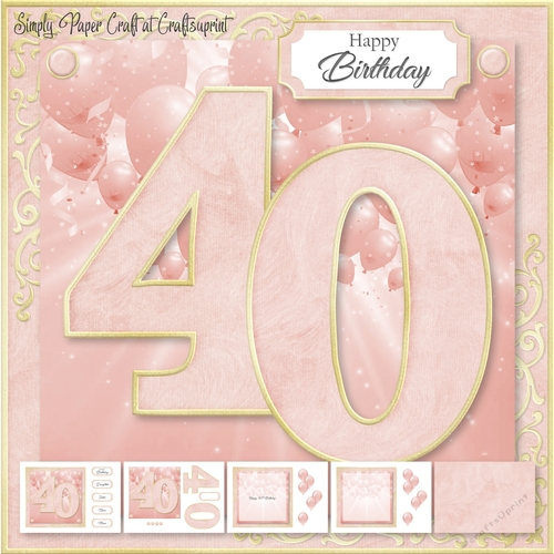 Pretty Pink 40th Birthday - CUP1029197_43136 | Craftsuprint