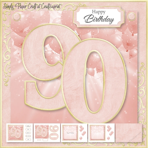 Pretty Pink 90th Birthday - CUP1029202_43136 | Craftsuprint