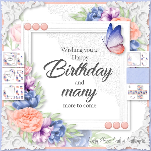 Floral Word Art Birthday 3 - CUP1029431_43136 | Craftsuprint