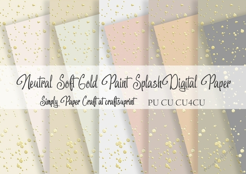 Neutral Soft Gold Paint Splash - CUP1040951_43136 | Craftsuprint
