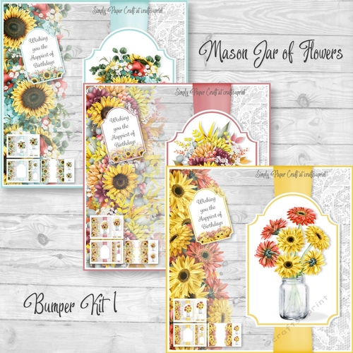 Mason Jar of Flowers Bumper Kit 1 - CUP1053965_43136 | Craftsuprint