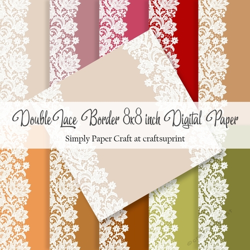 Apple Orchard Double Lace Border 8x8 inch Digital Paper - CUP1055666 ...