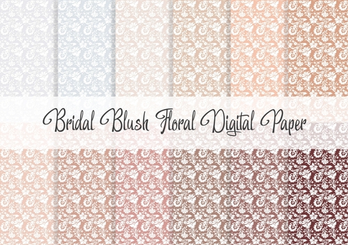 Bridal Blush Floral Digital Paper - CUP1079084_43136 | Craftsuprint